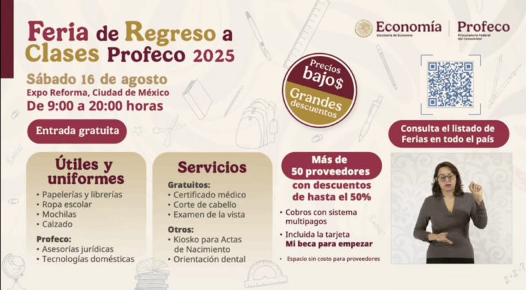 Profeco anuncia Feria de Regreso a Clases 2025 | Actividades del Mes